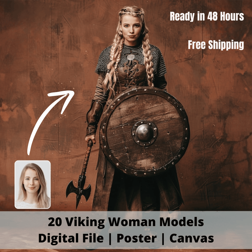 Personalized Viking Woman Portrait | From Your Photos! - Viking ...