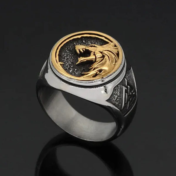 Gold Fenrir Ring | Viking Heritage - Viking Heritage Store