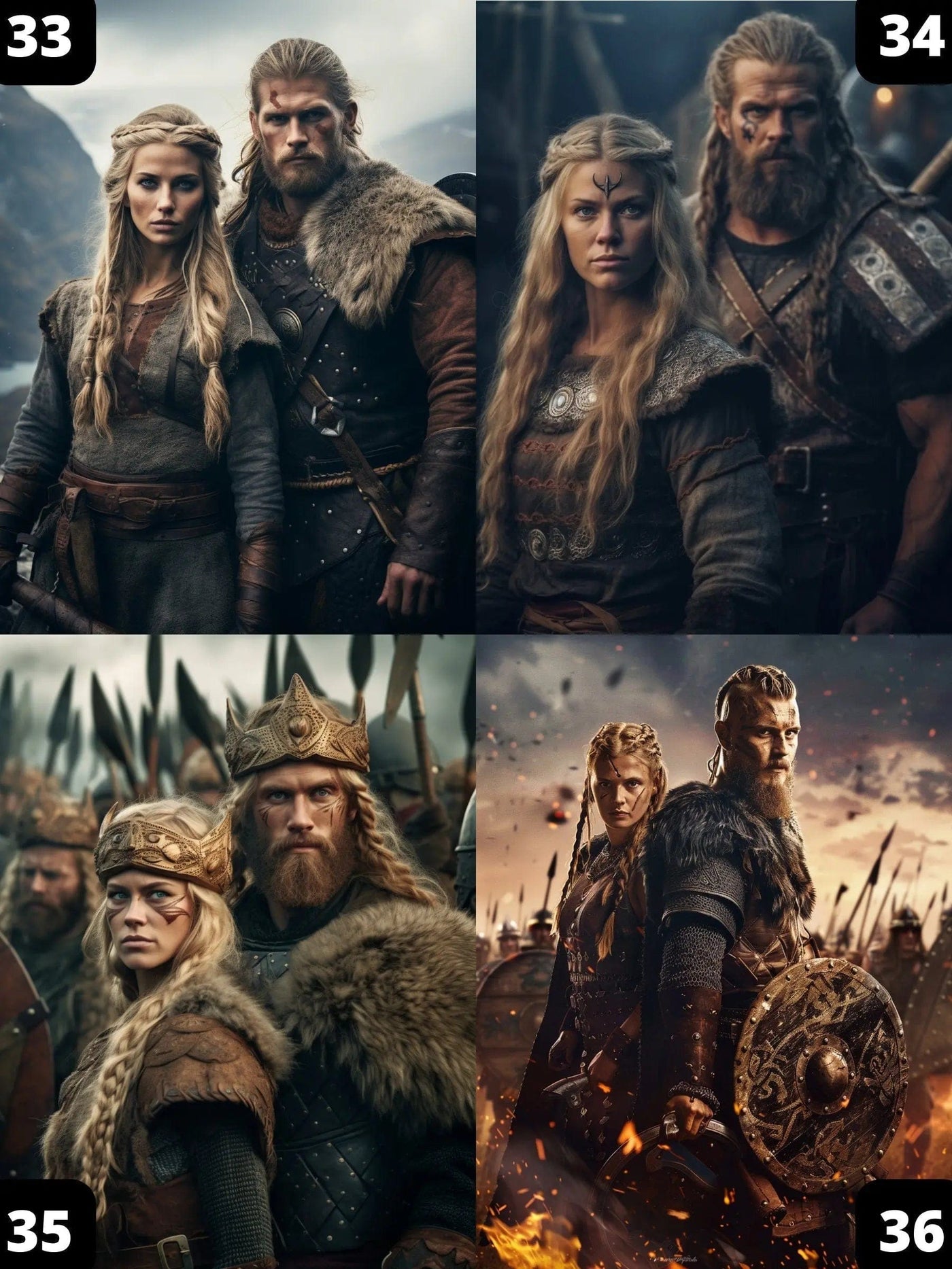 Personalized Viking Couple Portrait | From Your Photos! - Viking ...