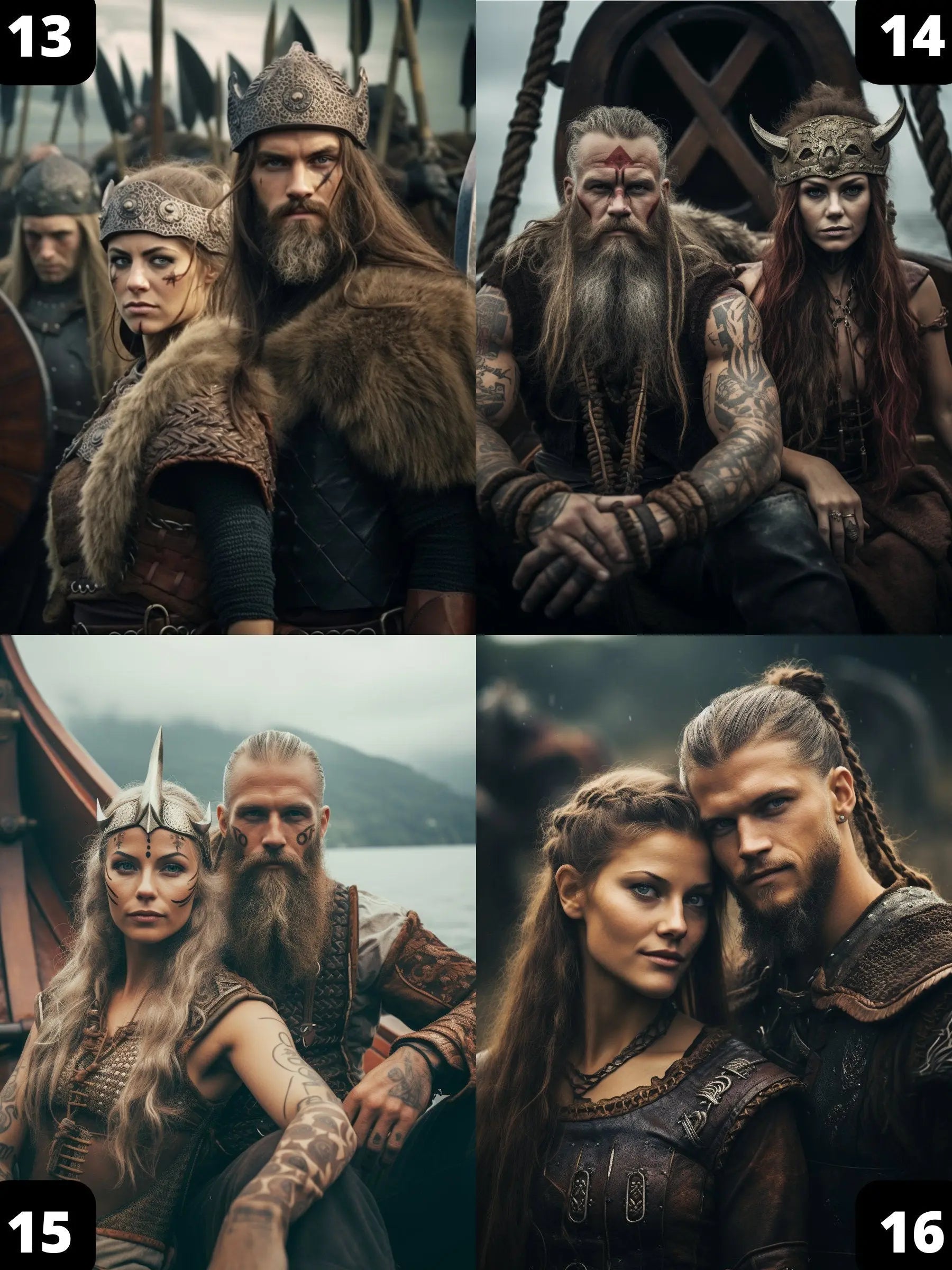 Personalized Viking Couple Portrait | From Your Photos! - Viking ...