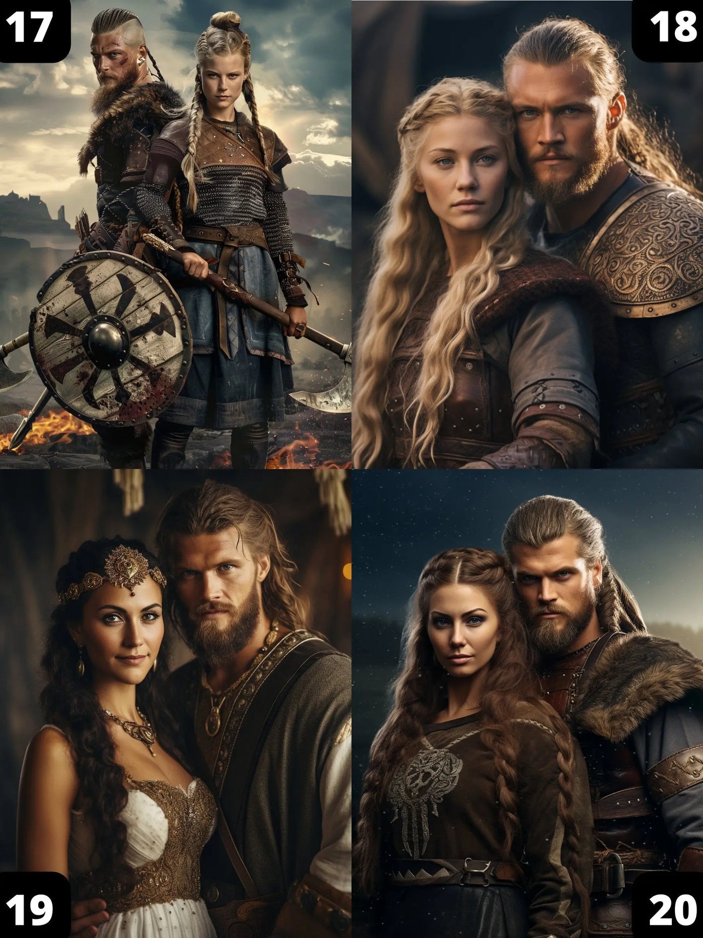 Personalized Viking Couple Portrait | From Your Photos! - Viking ...