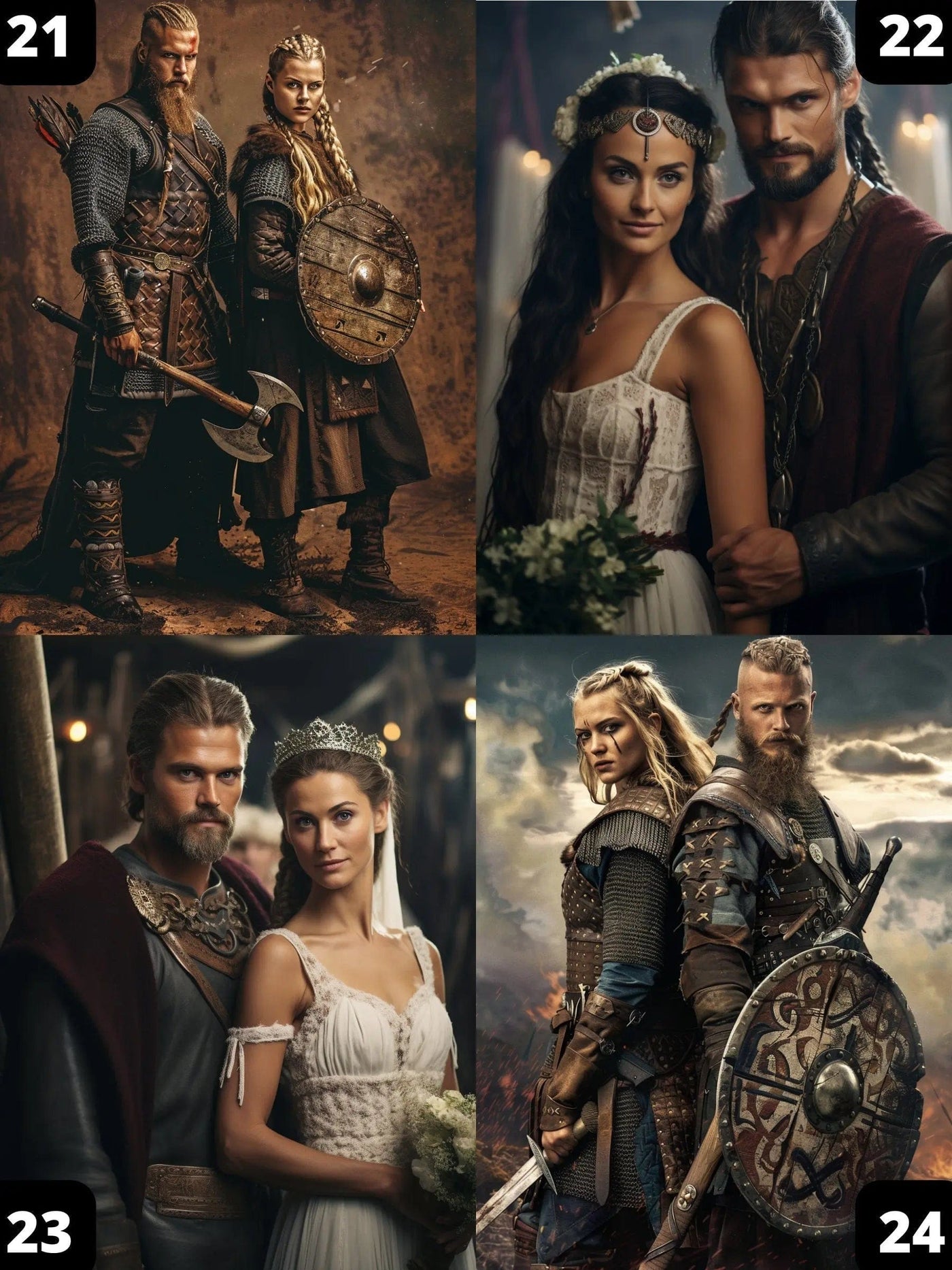 Personalized Viking Couple Portrait | From Your Photos! - Viking ...