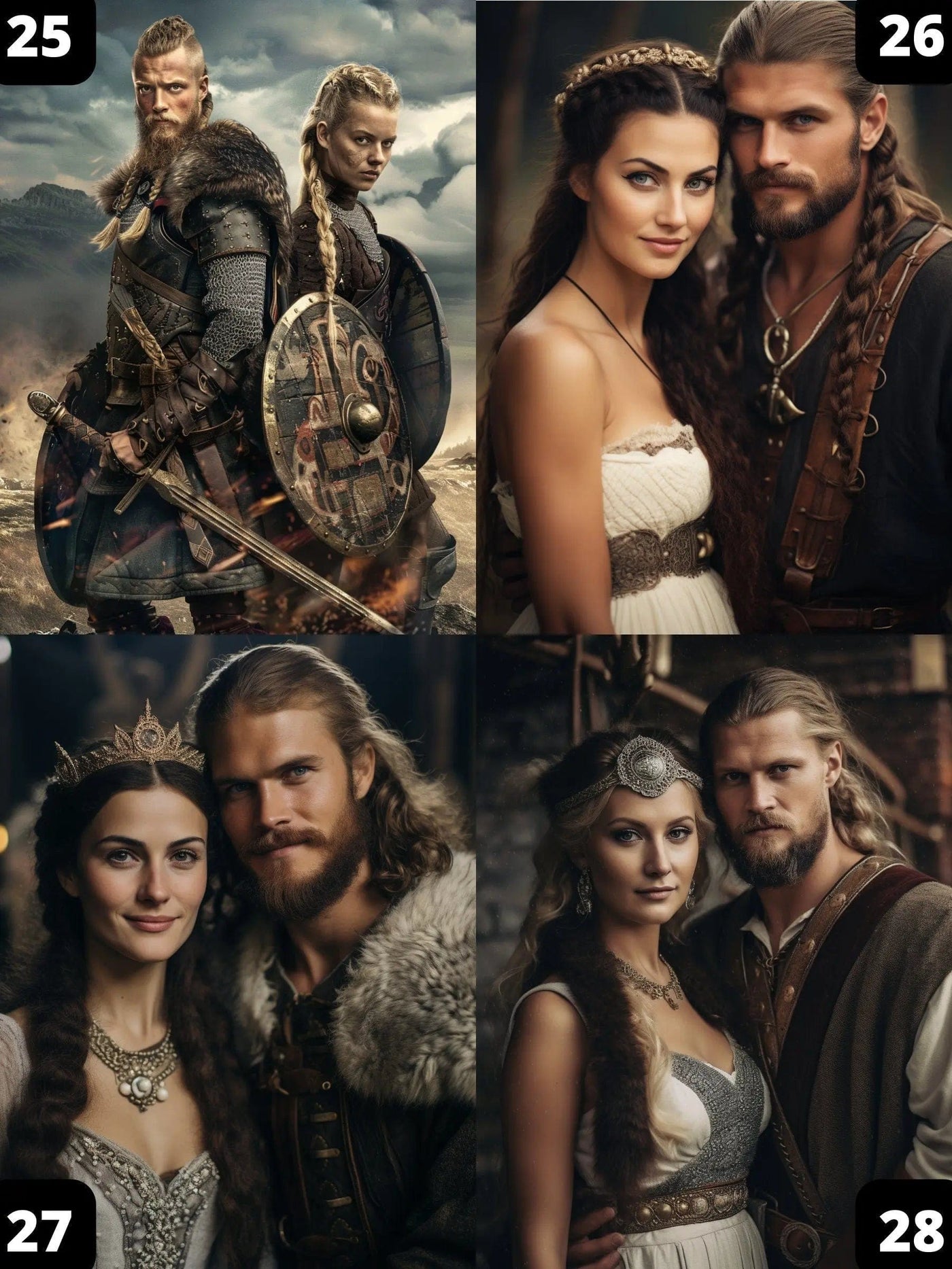 Personalized Viking Couple Portrait | From Your Photos! - Viking ...