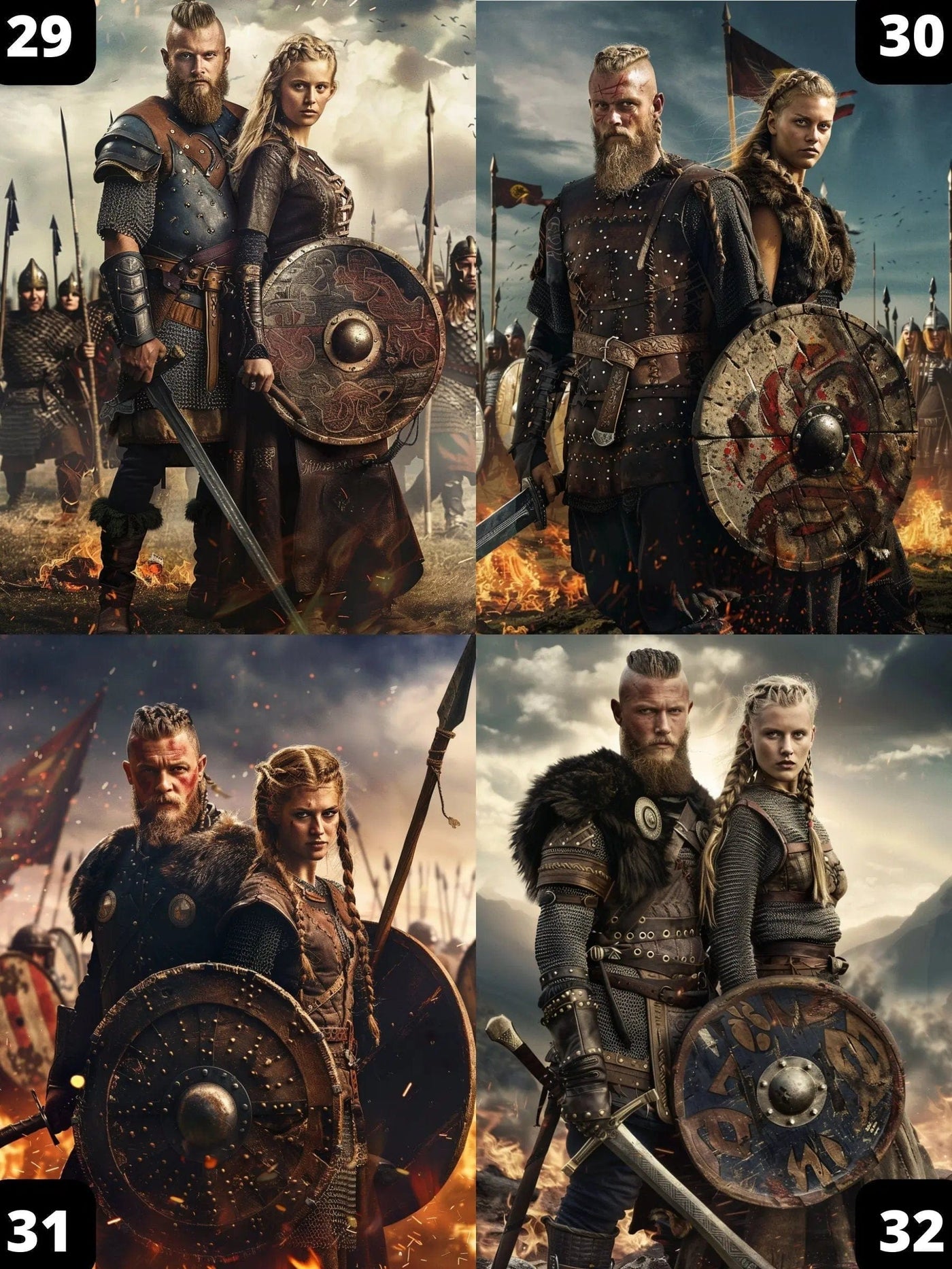 Personalized Viking Couple Portrait | From Your Photos! - Viking ...