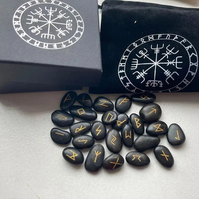 Set of 25 Engraved Viking Runic Stones - Viking Heritage Store