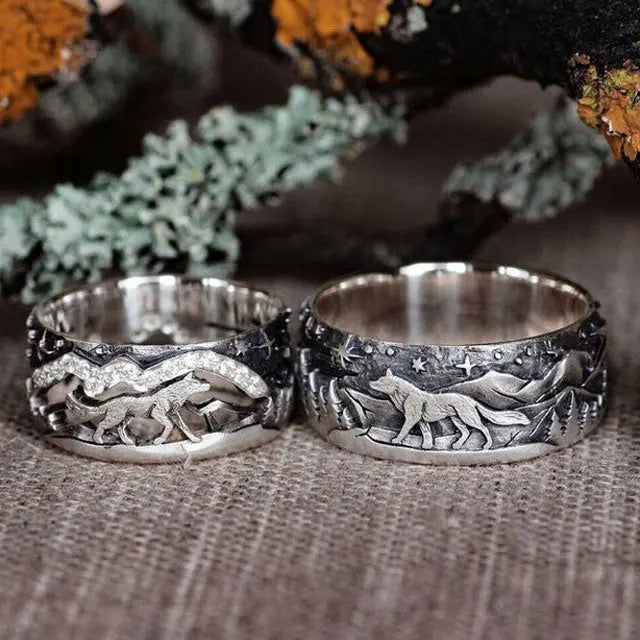 Wolf Wedding Ring Sets | Viking Heritage - Viking Heritage Store